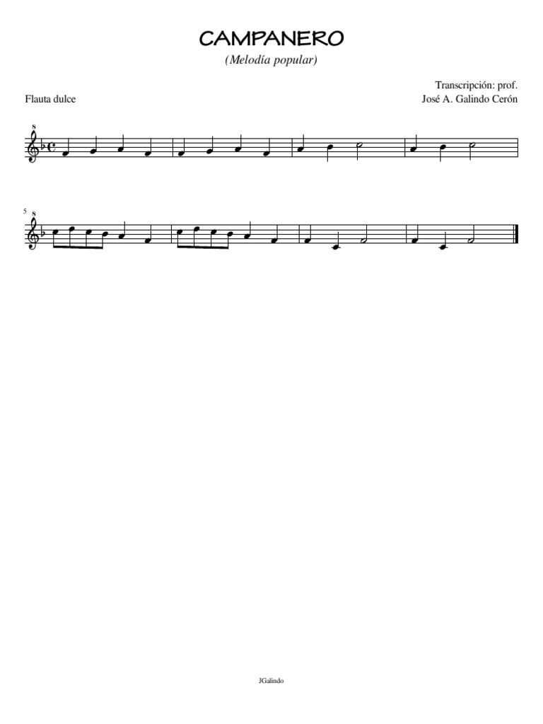 CAMPANERO (Flauta Dulce)