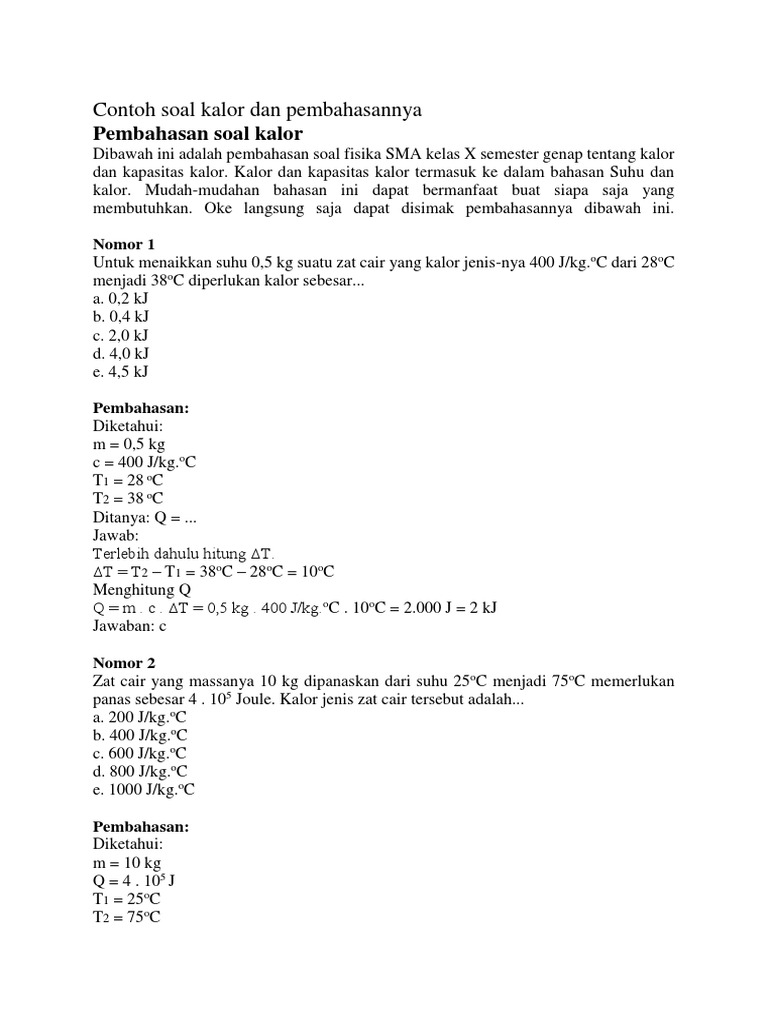 MENGERTIKAN KALOR DAN KAPASITAS KALOR | PDF