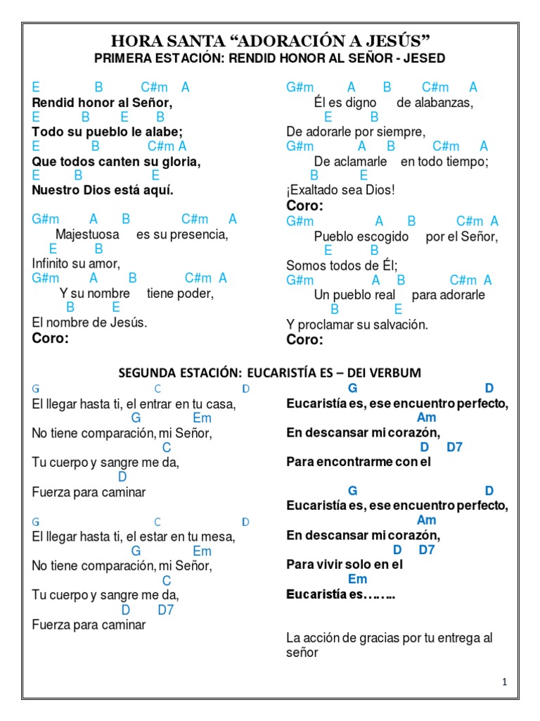 Hora Santa | PDF | eucaristía | Cristo (título)