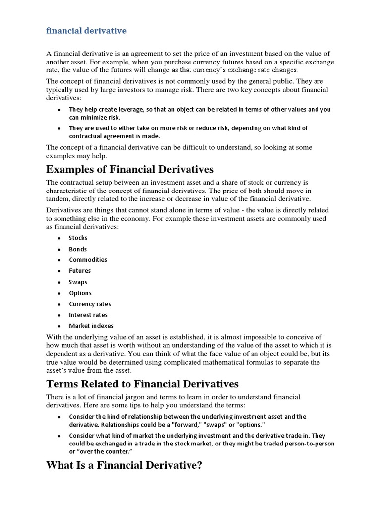 Financial Derivative | PDF | Derivative (Finance) | Futures Contract