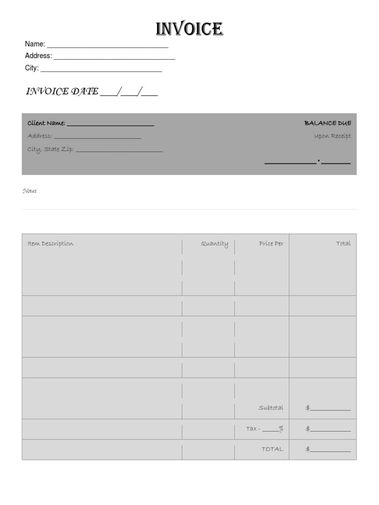 Invoice Template for Businesses | PDF