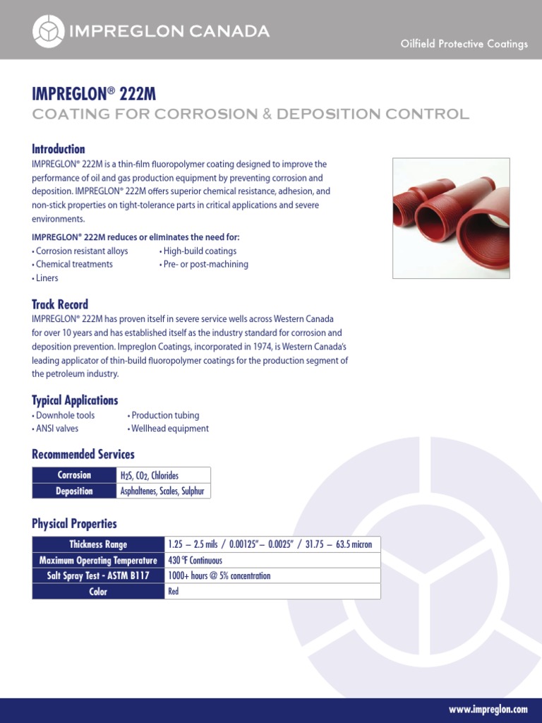 Impreglon 222M DataSheet | PDF | Corrosion | Chemistry