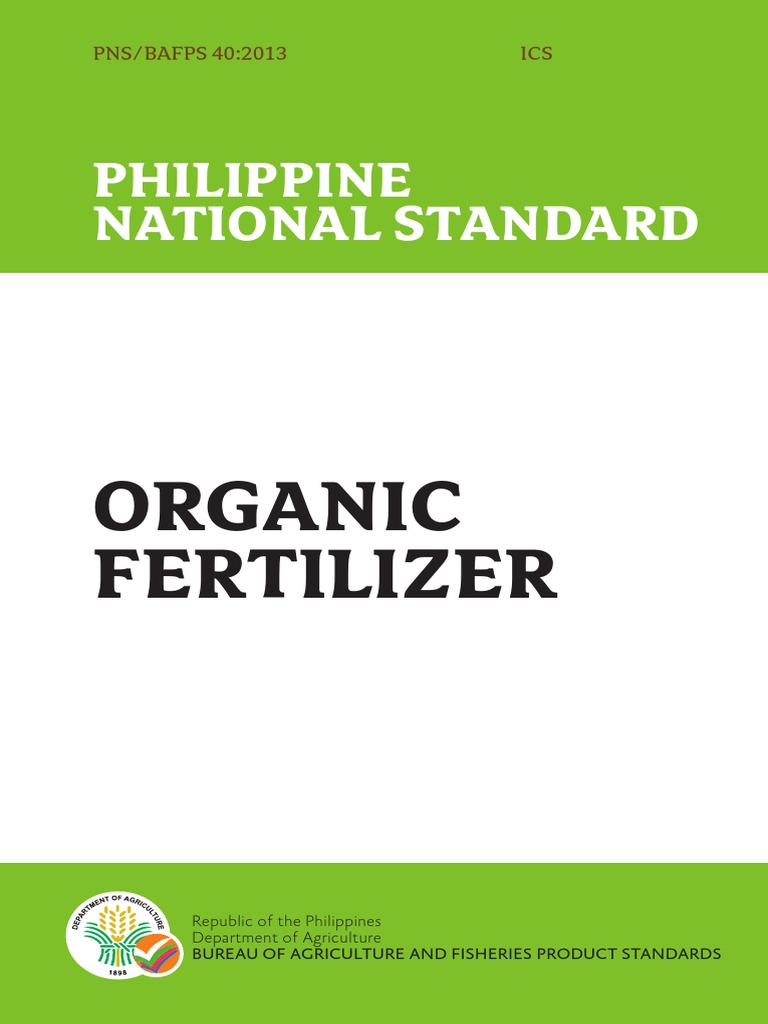 PNS2013 - Organic Fertilizer | PDF | Compost | Fertilizer