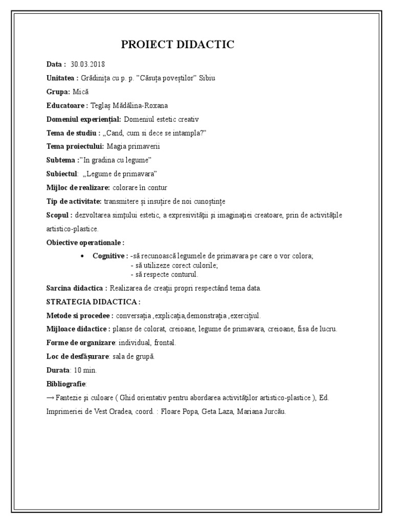 30.03 Dec Legume de Primavara Colorare in Contur | PDF