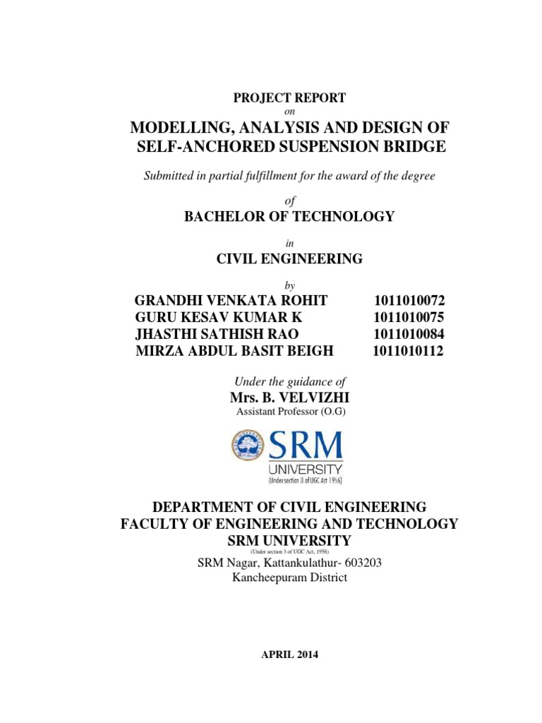 Self-Anchored Suspension Bridge Design | PDF | Bridge | Bending