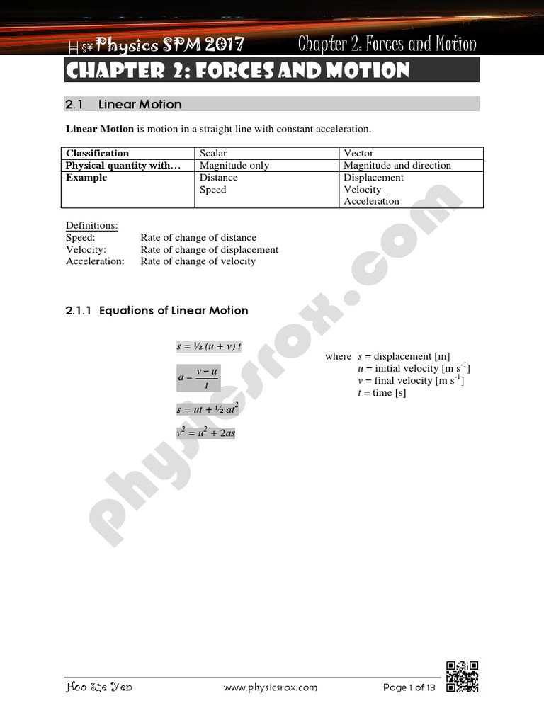 CHAPTER 2 Forces and Motion 2017 | PDF | Collision | Momentum