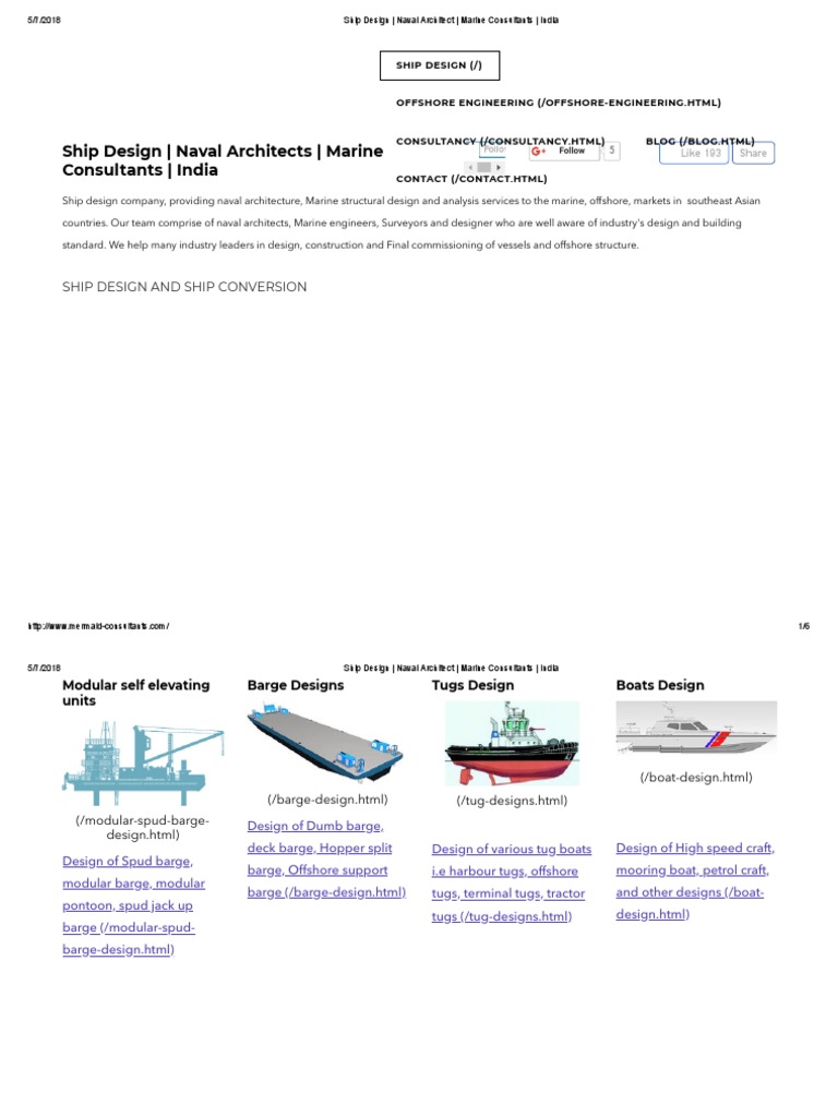 Marine Design and Consultancy Services | PDF | Naval Architecture | Ships
