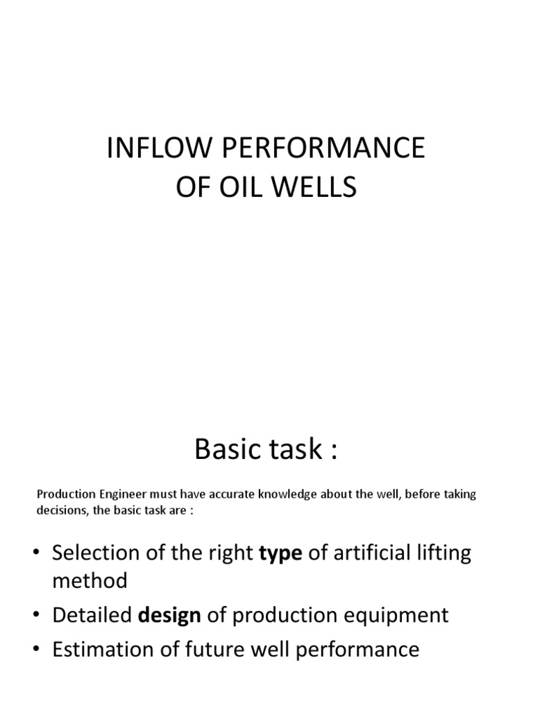 Inflow Performance of Oil Wells | PDF