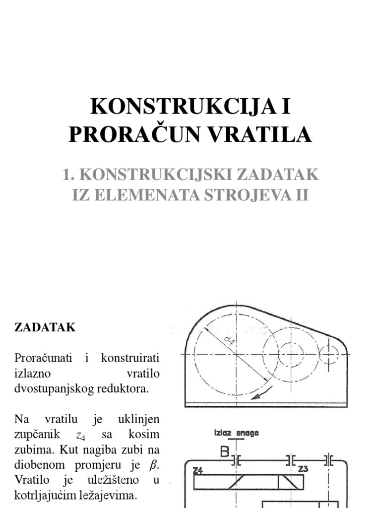 Konstrukcijski Zadatak Vratilo | PDF