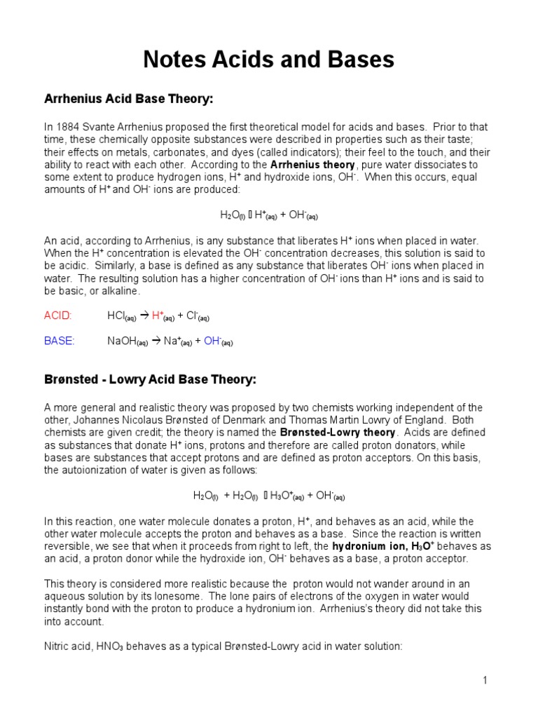 Acids and Bases | PDF | Acid | Buffer Solution