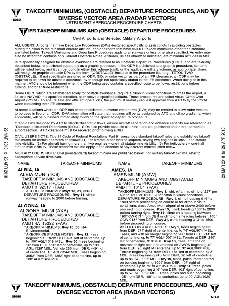 Navigating Obstacles: Takeoff Minimums, Departure Procedures, and ...