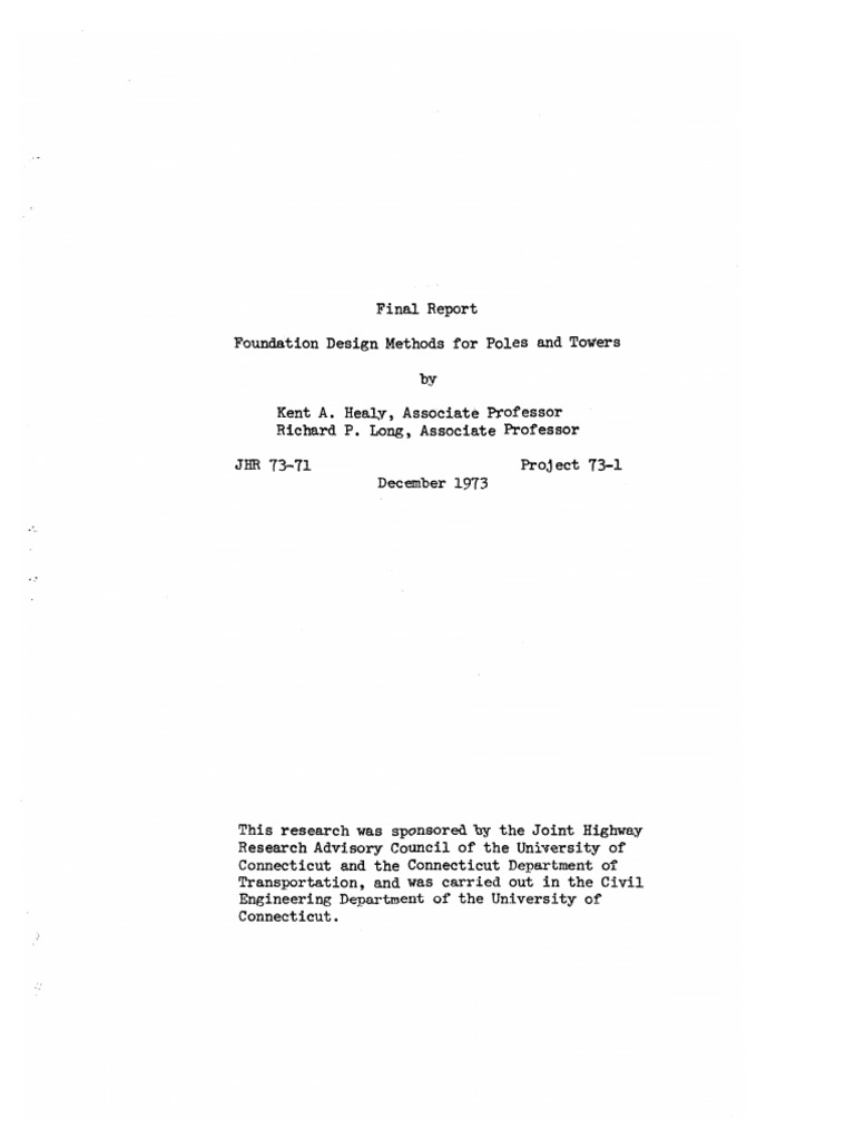 Foundation Design Methods For Poles and Towers | PDF