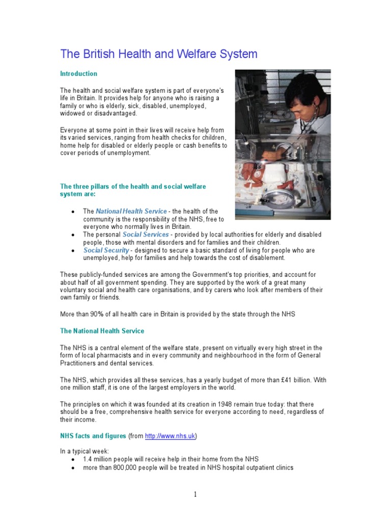 Article-British Health and Welfare System | PDF | National Health ...