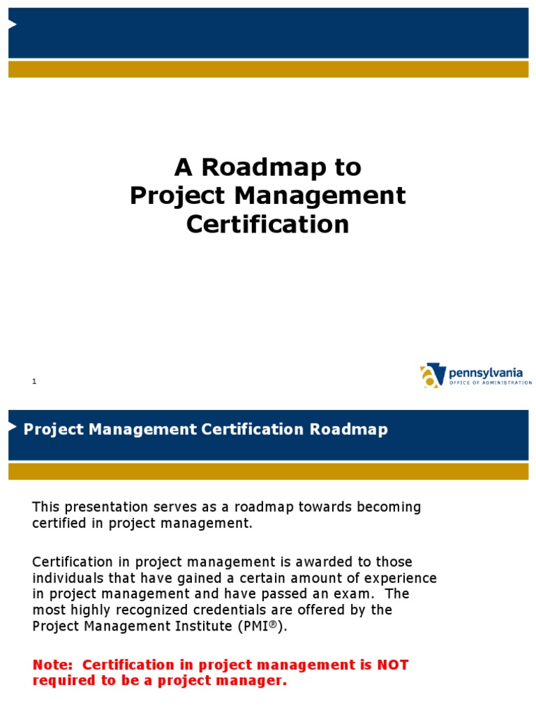 A Roadmap To Project Management Certification | PDF | Project ...