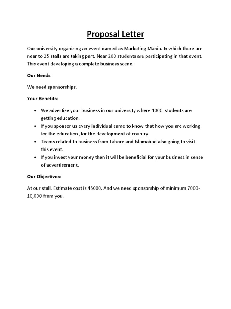 Proposal Letter | PDF