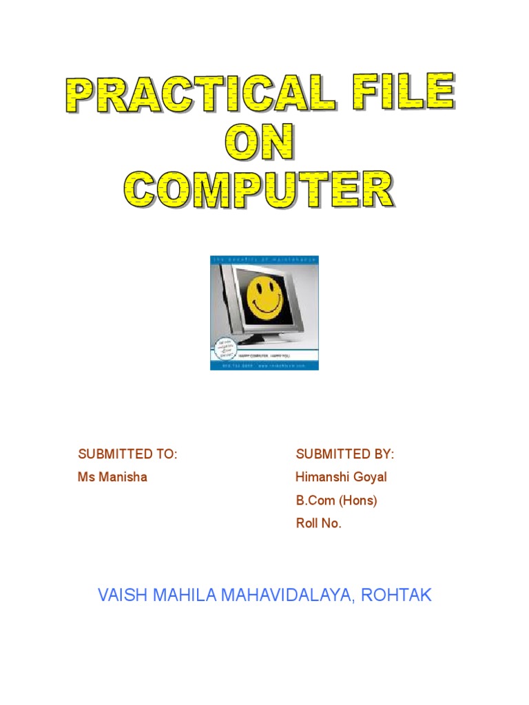 Submitted For The Practical of Computer Subject | PDF | Career & Growth