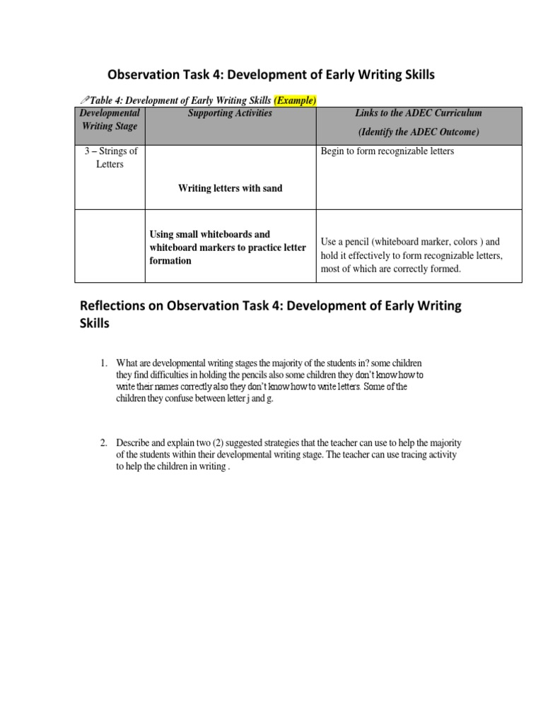 Observation Task 4 | PDF