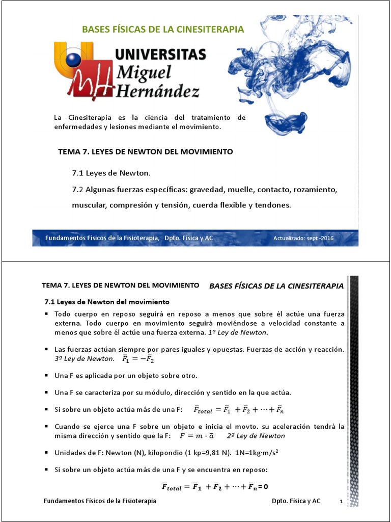 Tema 7 Fuerzas 2016-17 | PDF | Las leyes del movimiento de Newton | Fuerza