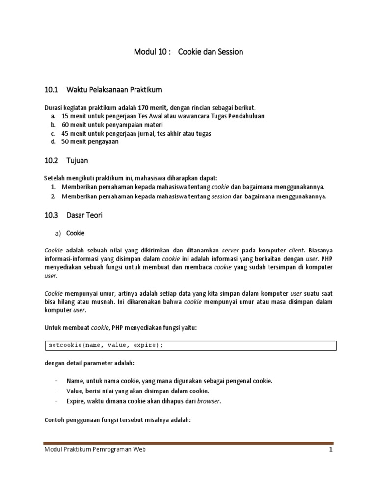 Pemrograman Cookie dan Session PHP | PDF | Komputer
