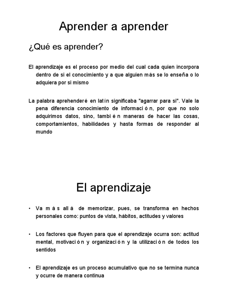 Aprender A Aprender 2.0 | PDF
