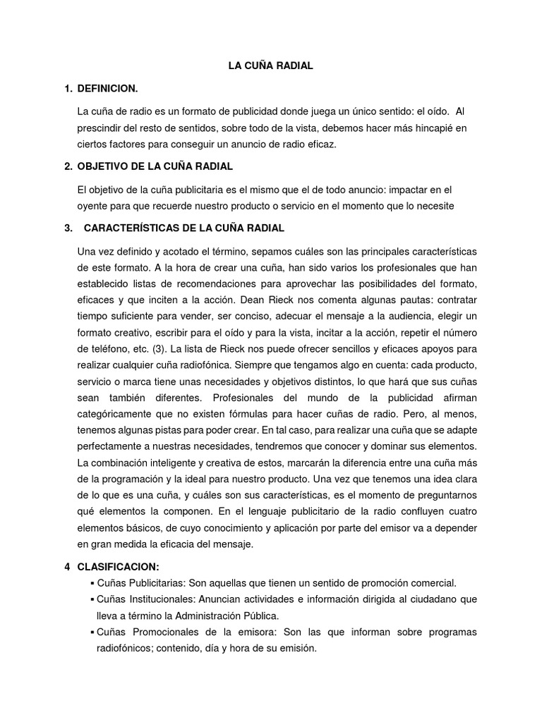 La Cuña Radial | PDF | Radio | Micrófono