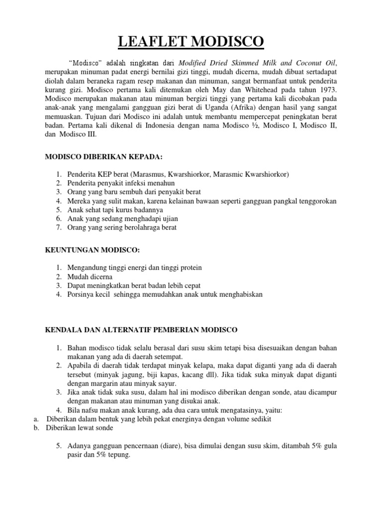 Leaflet Modisco | PDF