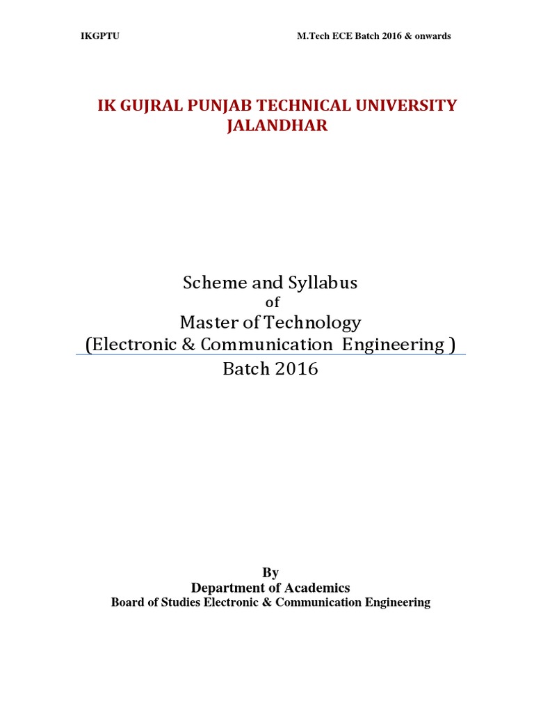M Tech ECE Batch 2016 02052016 | PDF | Parallel Computing | Reliability ...