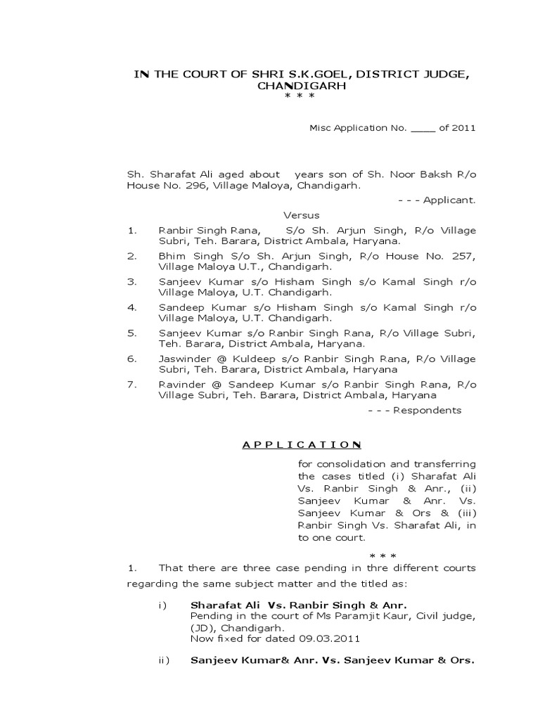 Application | PDF | Lawsuit | Judge