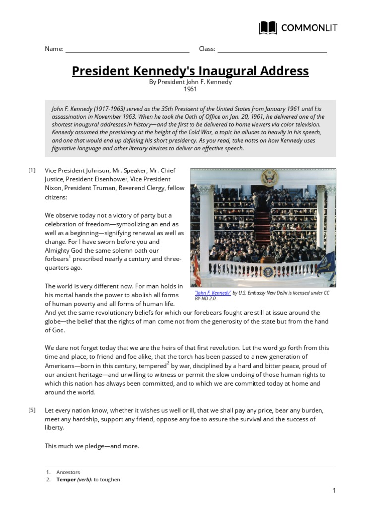 Kennedy Inaugural Address | PDF | United States Presidential ...