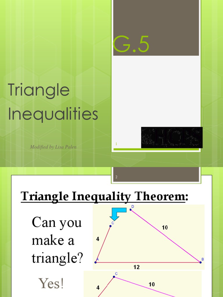 Triangle Inequality Theorem Explained | PDF | Triangle | Perpendicular