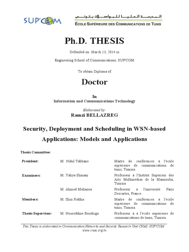 PHD Thesis | PDF | Wireless Sensor Network | Networks