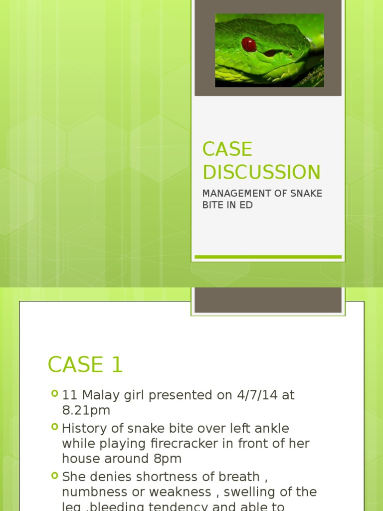 Case Discussion Snake Bite | PDF | Snake | Ophthalmology