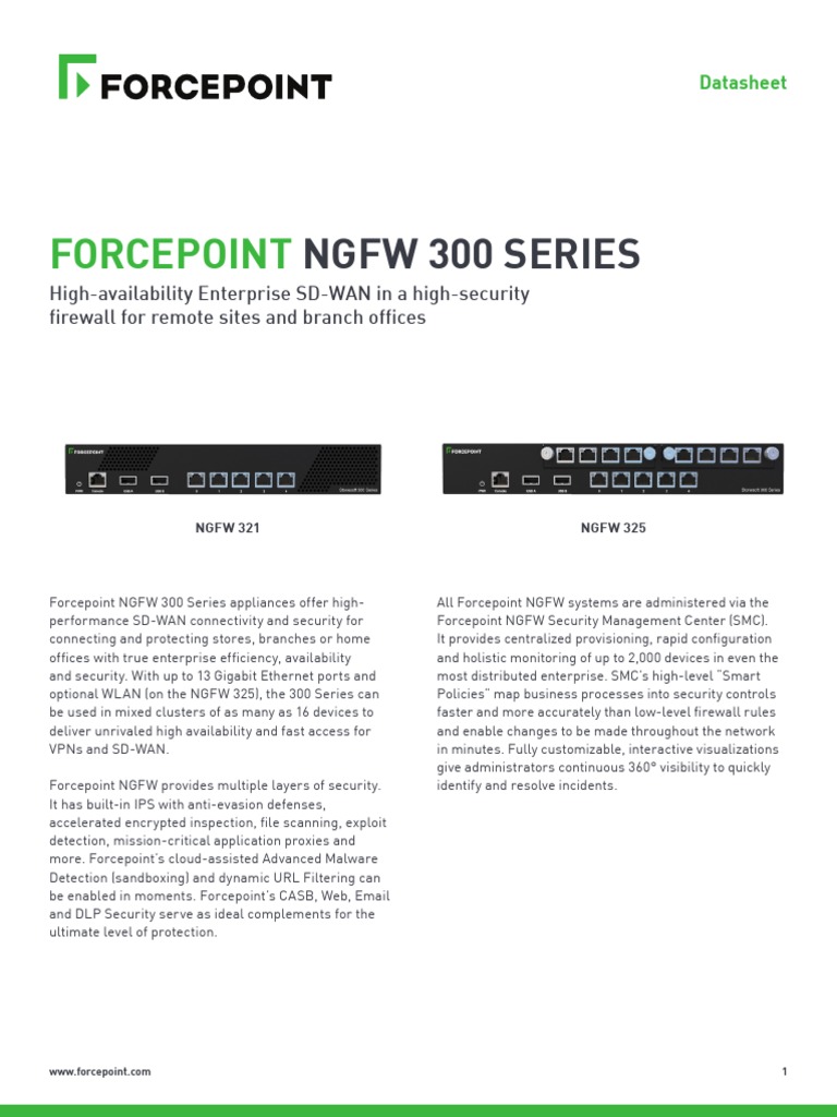Datasheet Forcepoint NGFW 300 Series en | PDF | Firewall (Computing ...