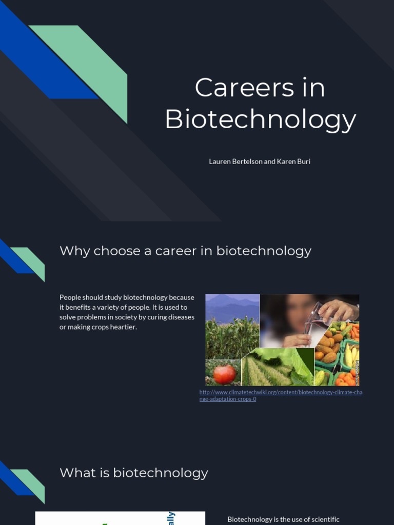 Careers in Biotech Presentation | PDF | Bioterrorism | Biotechnology