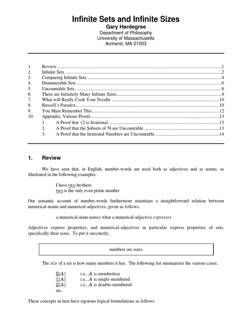 09 Infinite Sizes | PDF | Infinity | Rational Number