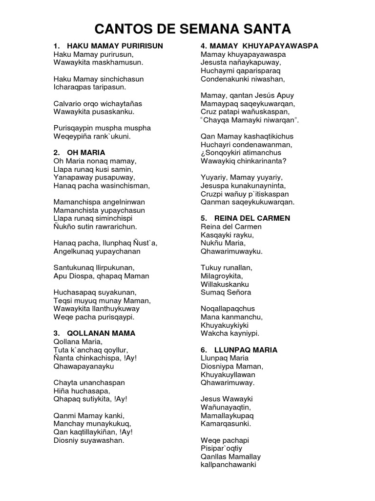 Canciones Quechua | PDF