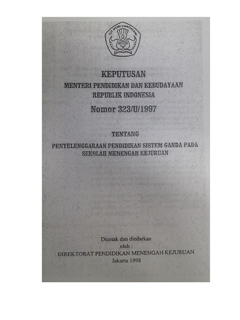 SK Mendikbud No 323 U 1997 Tentang PSG | PDF