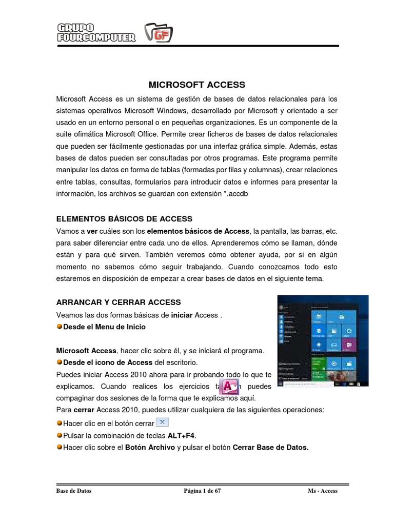 Libro Access - Basic | PDF | Tabla (base de datos) | Point and Click