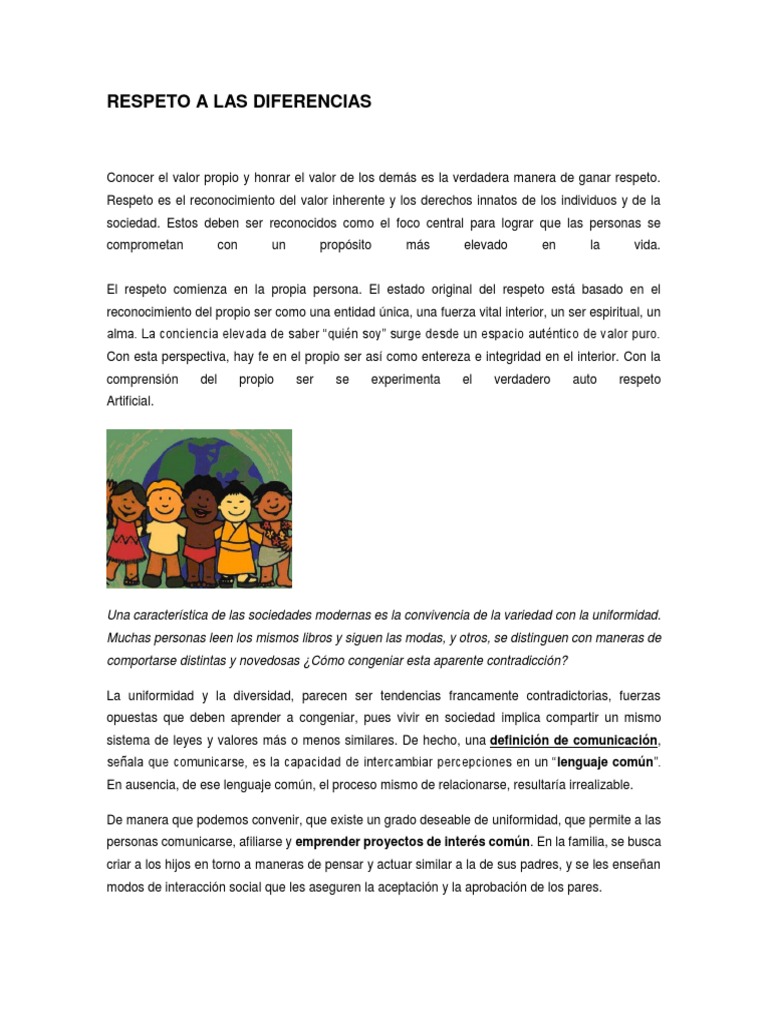 Valor Respeto Definicion