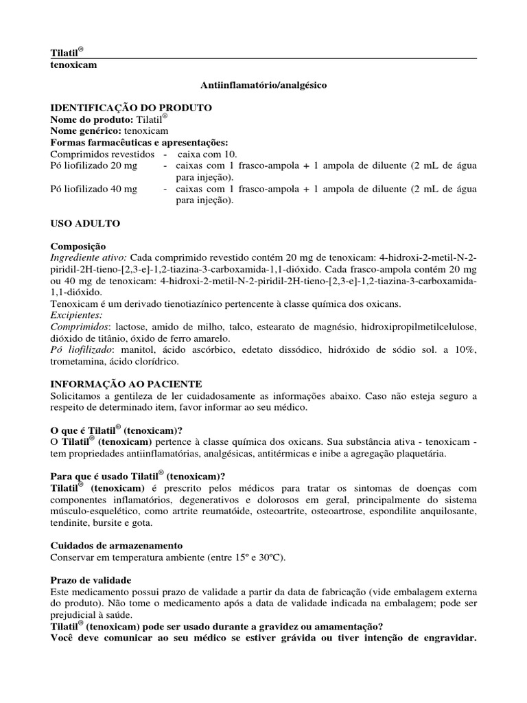 Tilatil 20 Mg P00001ROC00 | Gravidez | Remédio