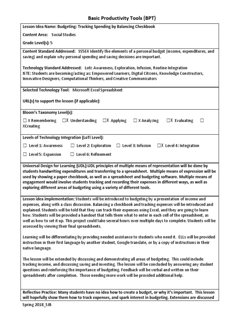 03 Basic Productivity Tools Lesson Idea Template 3 Finsished Lesson | PDF | Change | Behavior ...