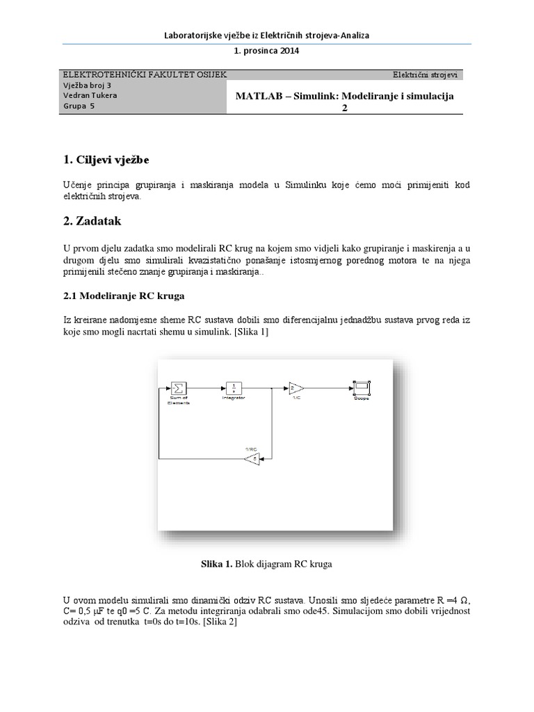 MATLAB Simulink Modeliranje I Simulacija | PDF