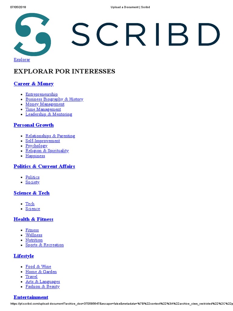 Explorar Por Interesses: Career & Money | PDF | Scribd