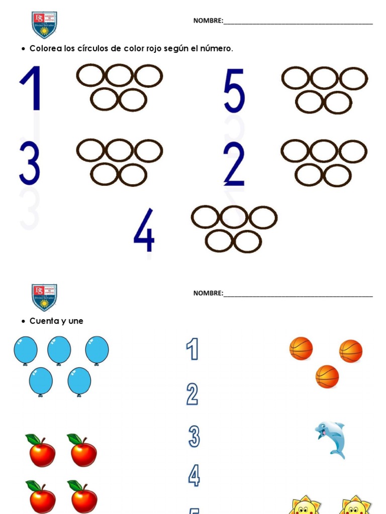 Números Del 1 Al 5 | PDF