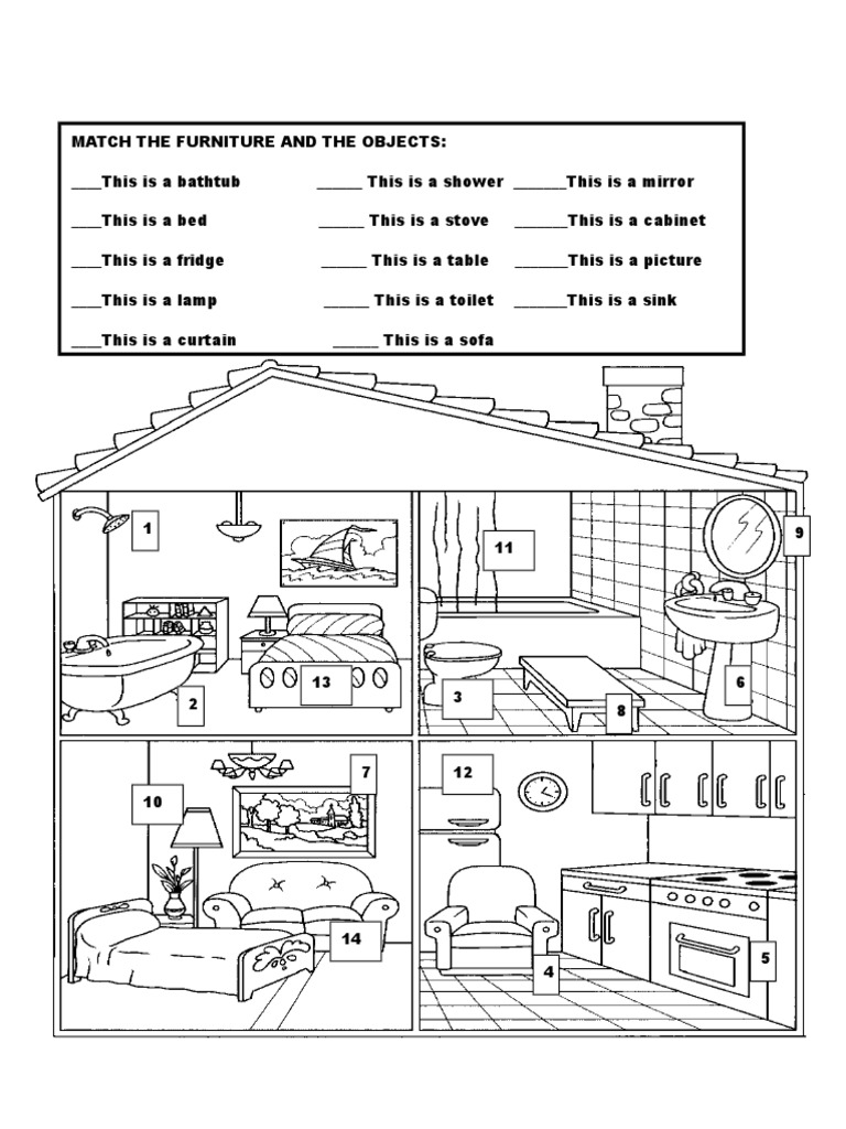 Furniture in The House Fun Activities Games 1212 | PDF