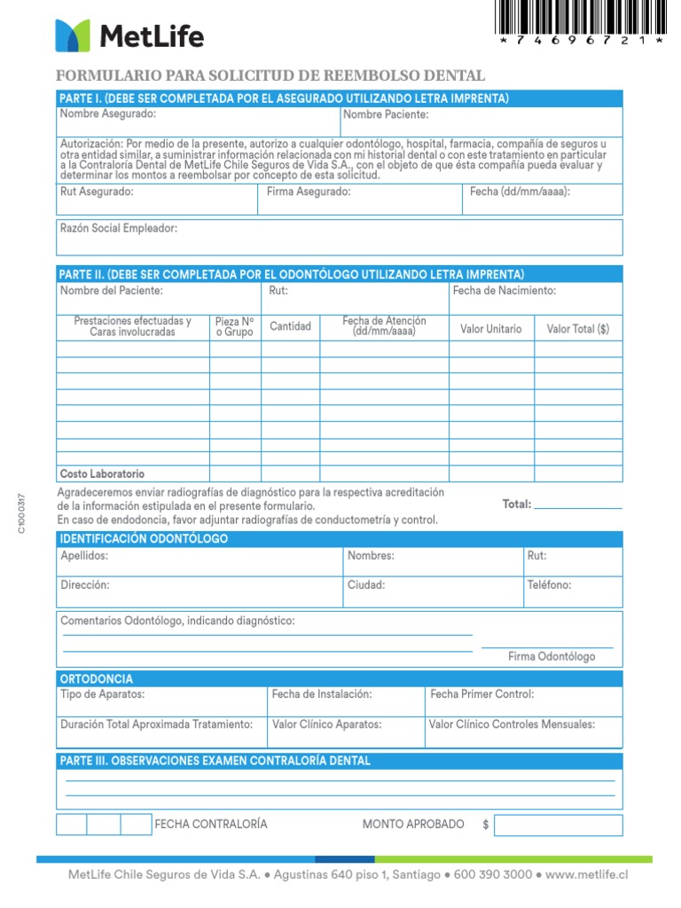 Formulario Reembolso Dental Meetlife | PDF | Odontología | Ciencias de ...