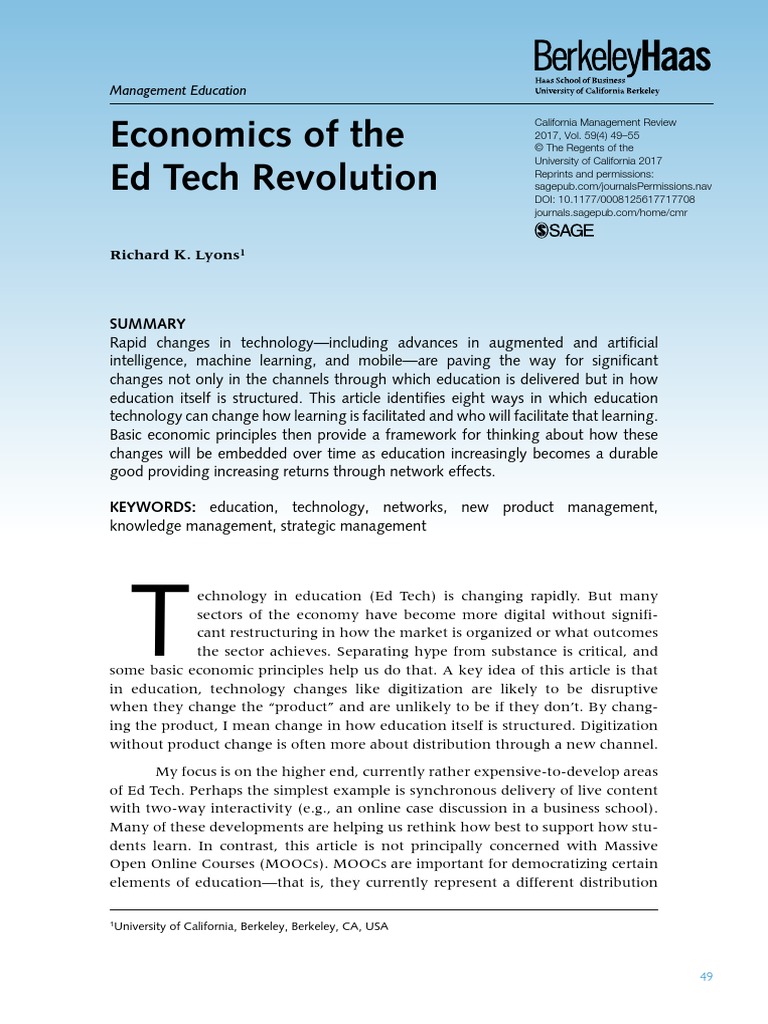 Ed Tech Revolution | PDF | Massive Open Online Course | Strategic ...