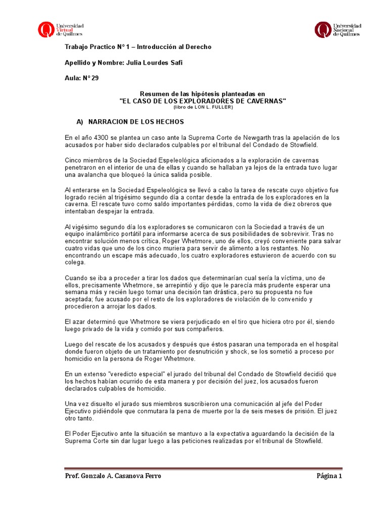 Análisis del Caso de los Exploradores | PDF | Cadena perpetua | Homicidio