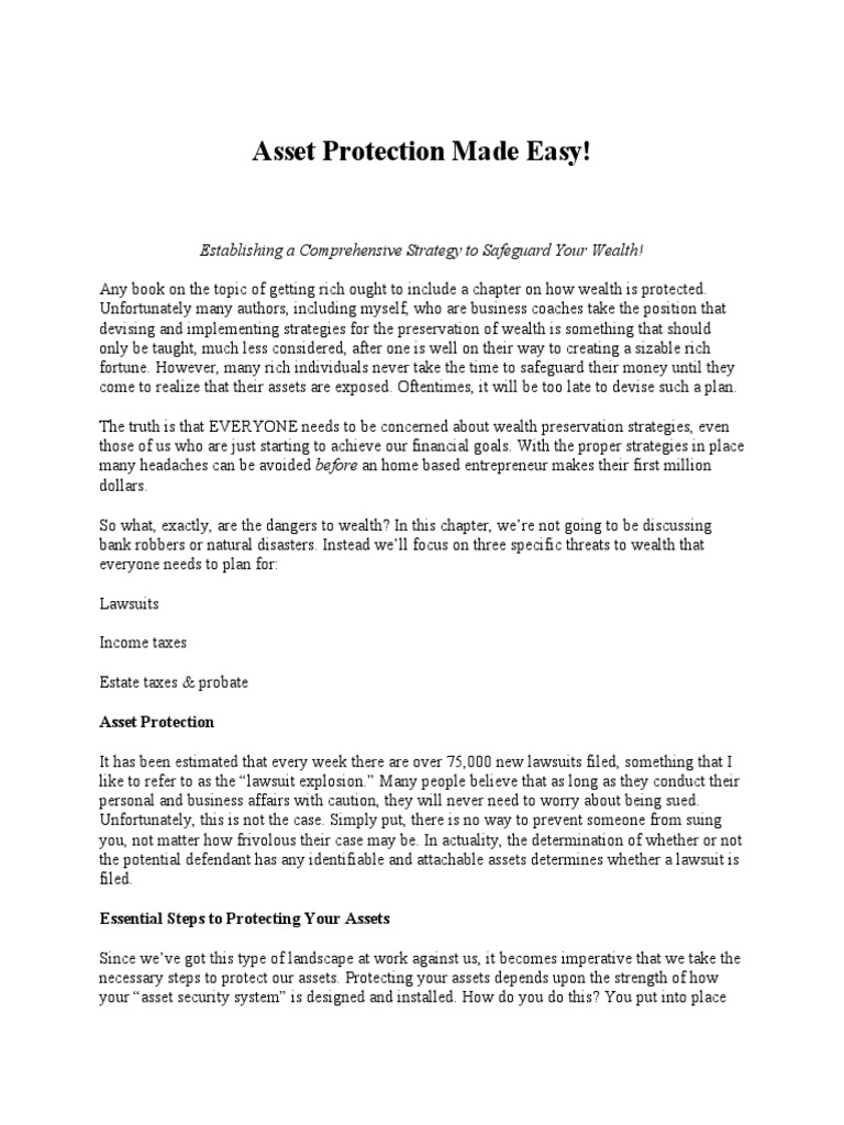 NVC Asset Protection Report | PDF | Trust Law | Limited Partnership