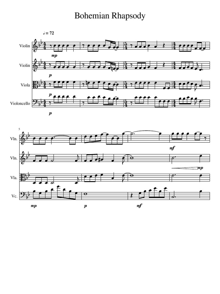 4107956-Bohemian Rhapsody | PDF | Musical Instruments | Chordophones